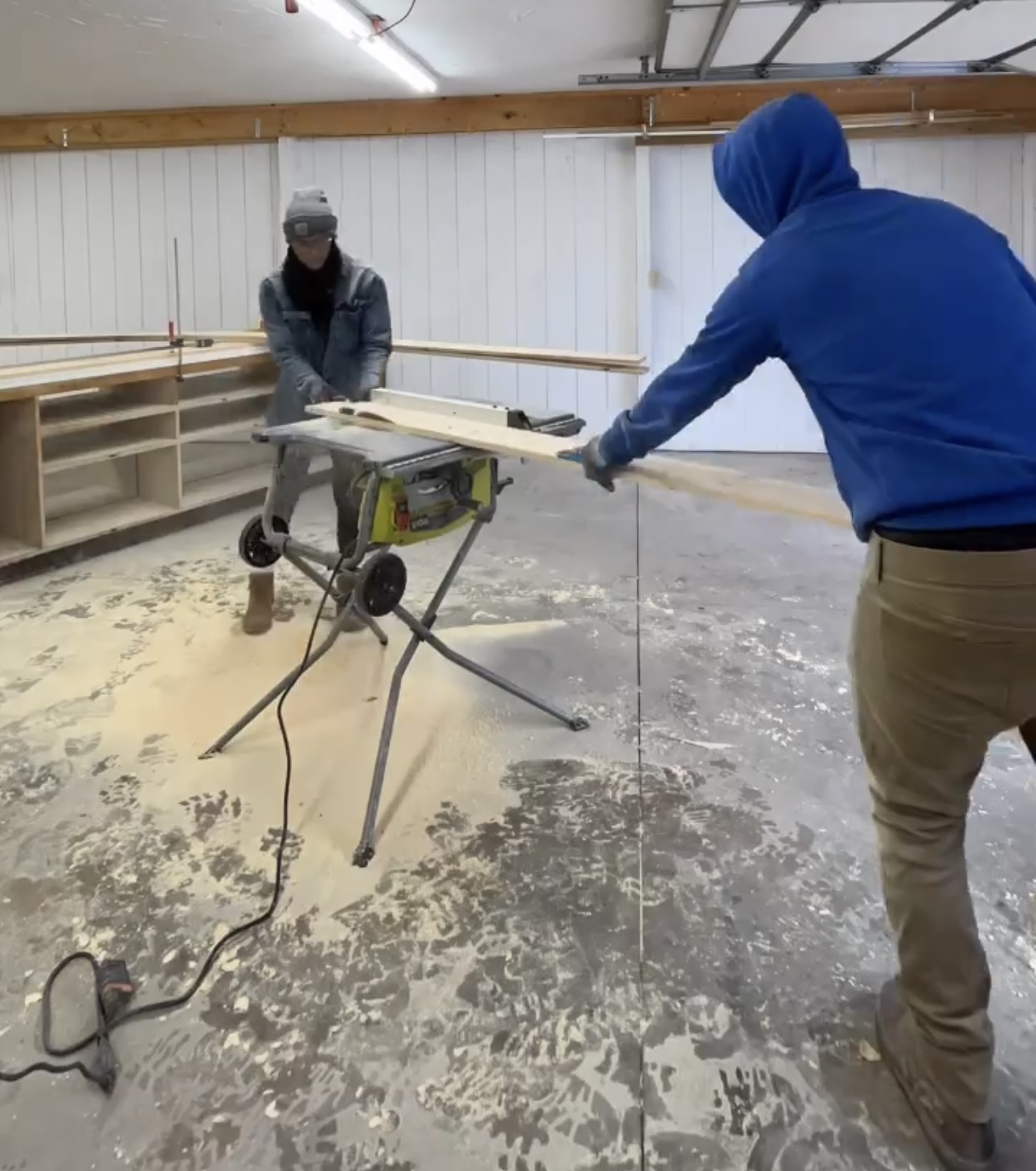 DIY Faux Wood Beams for Living Room Ceiling - Newbuild Newlyweds