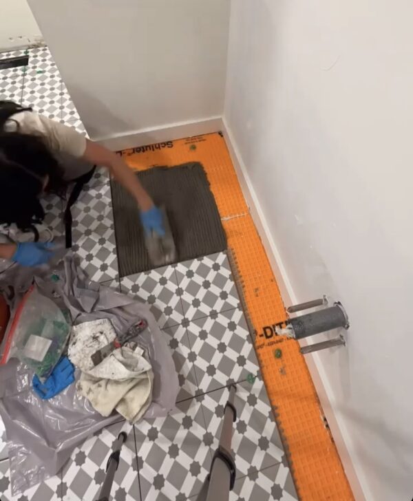 How to Tile a Bathroom Floor - Newbuild Newlyweds