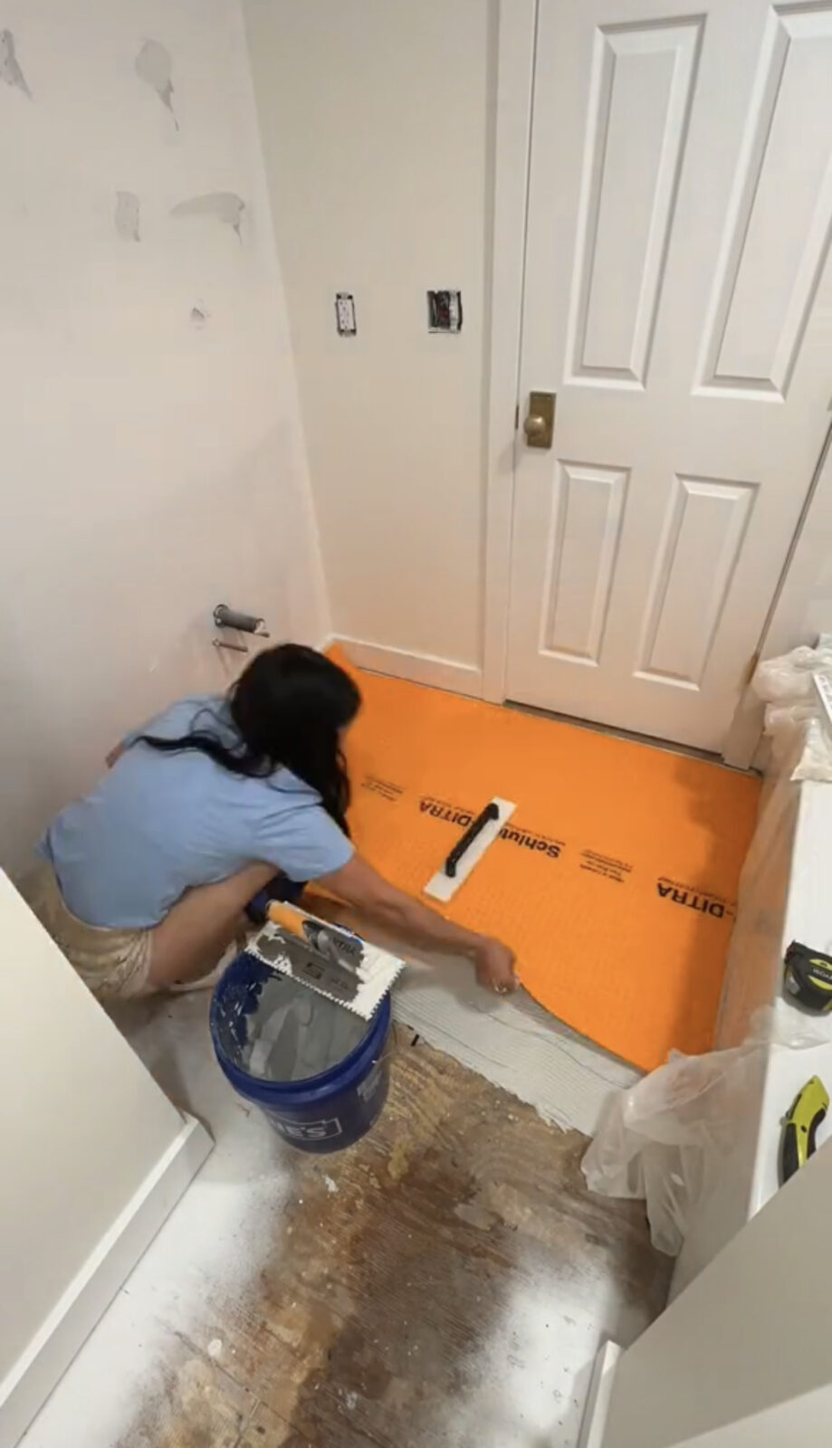 How to Tile a Bathroom Floor - Newbuild Newlyweds
