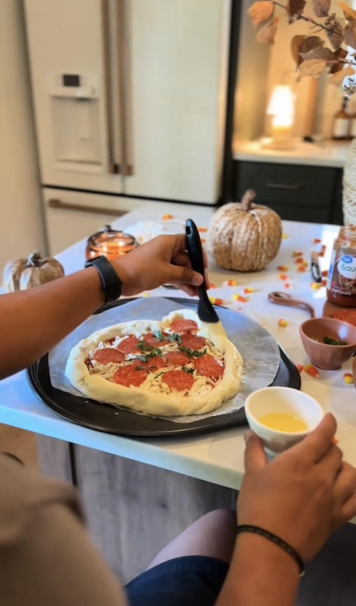 Date Night Idea: Fall Themed Homemade Pizzas - Newbuild Newlyweds