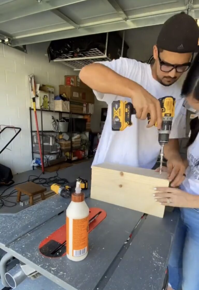 DIY Serena & Lily Teak Step Stool Dupe - Newbuild Newlyweds