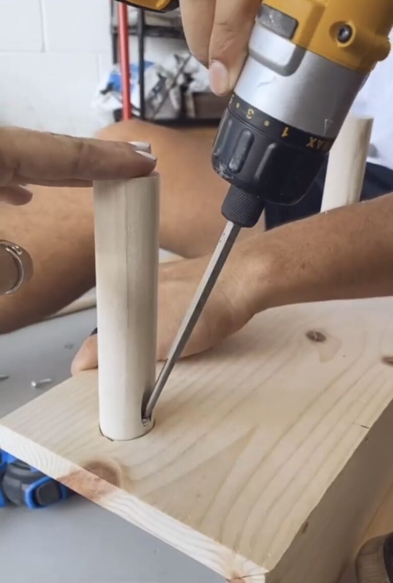 DIY Serena & Lily Teak Step Stool Dupe - Newbuild Newlyweds