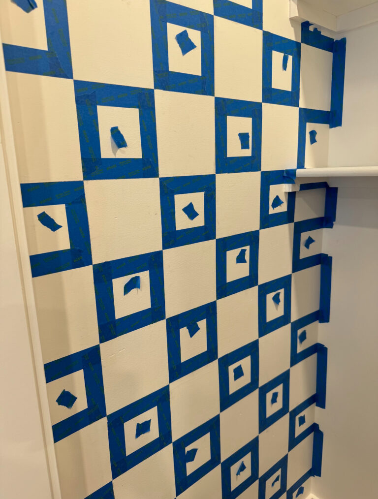 How to Paint a Checkered Wall - Newbuild Newlyweds